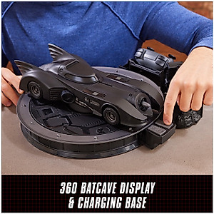 DC Comics, Official 1989 Batmobile RC, Exclusive Batman Figure, Limited Edition Collector's Item, Smoke Effects, Batcave Chargeable Base, Ages 14+