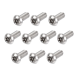 uxcell M8x20mm Torx Security Machine Screw, 10pcs Pan Head Screws Inside Column, 304 Stainless Steel Fasteners Bolts