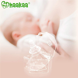 haakaa Nipple Shield Breastfeeding with Carry Case Using for Protects Sore Cracked Nipples Flat Inverted and Latch On Difficulties to Help Mums Continue Breastfeeding,1 pc (Round Shape)