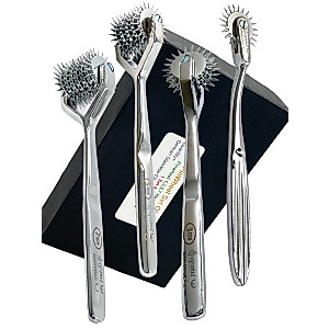 PREMIUM GERMAN SET OF 4 PCS DIAGNOSTIC NEUROLOGICAL WARTENBERG SENSORY PINWHEEL PIN WHEEL 1, 3, 5, 7 HEAD -A+ QUALITY