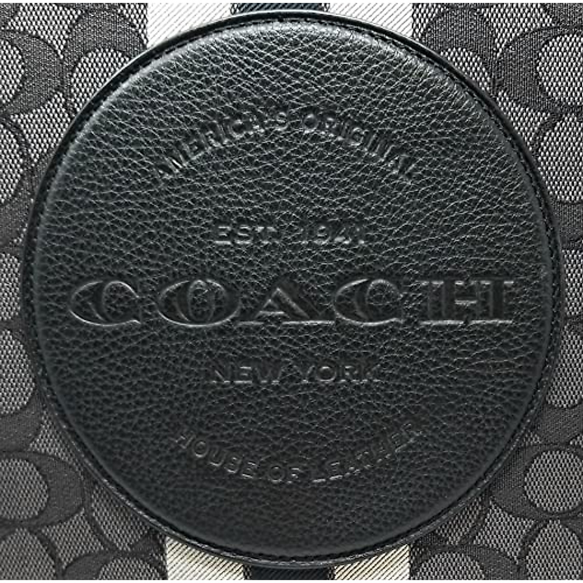 COACH Women's Dempsey Tote 40 In Signature Jacquard With Patch (Black Smoke - Black Multi)