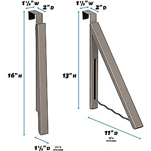 Over Door Hanger - Single Closet Hanger Retractable Collapsible Folding Hanging Rack Organizer Perfect for Clothes & Towels Ideal for Bathrooms, Dorm Rooms Etc. - Satin Nickel (Includes one Hook)