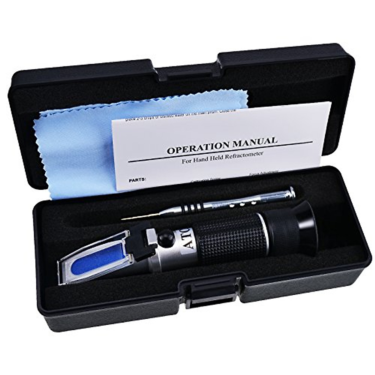 Refractometer with ATC,Antifreeze Refractometer,Car Antifreeze System Glycol Propylene Ethylene Windshield Fluid Refractometer Automatic Temperature Compensation ATC (°C)