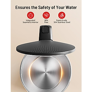 Electric Kettle Stainless Steel, Paris Rhône 1.7 Liter Cordless Hot Water Boiler Electric Tea Kettle BPA-Free, Electric Kettle For Boiling Water Auto Shut Off & Boil-Dry Protection