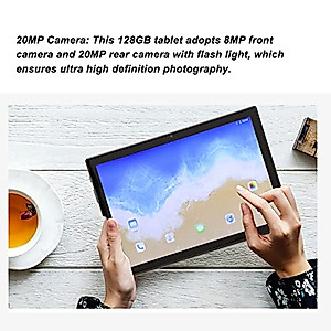 128GB Tablet, 20MP Camera 10 Inch IPS 100-240V Tablet Pc for Study (US Plug)
