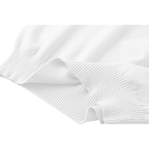 Women's Long Sleeve V Neck Sweater, Soft Pullover Knit Tops, X01 V Neck White, Small