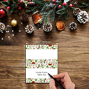 Christmas Table Place Cards, Xmas Blank Seating Place Card for Table, 25 Pack Buffet Food Tent Labels, Double Design Name Cards, Scored for Easy Folding, Christmas Party Decorations(10)