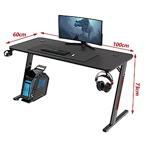 Writing Work Desk Gaming Table Desktop PC Table Home Bedroom Desk Writing Desk Office Desk Game Athletic Table with Lights PC Table Home Office Desk (Color : B, Size : 120 * 60 * 73cm)