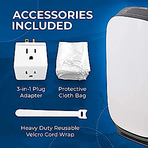 Purafide XP360 Veteran Owned Air Purifier covers 2200 Sq Ft. with 2-Year H13 HEPA, 6-stage filtration capturing Smoke, Odor, Pet Dander, Dust in Home, Bedroom, Living Room & Offices - White