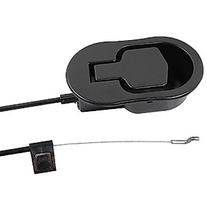 Aluminum Metal Pull Recliner Handle 4-3/8" by 2-5/8" with Cable that has a S/Z Hook Exposed Cable Length (4.75") Total Length is Medium at 36.25