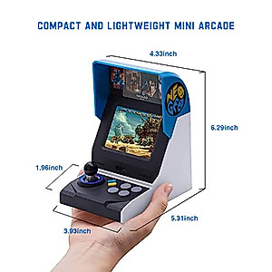 NEOGEO Mini Arcade International Version, 40 Pre-Loaded Classic SNK Games:The KING of The FIGHTERS / METAL SLUG and More, Built-in Clearly 3.5”LCD Screen, HDMI and 2 Gamepad Ports