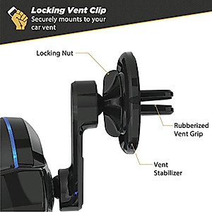 Scosche MGQVP-XTET MagicGrip FreeFlow Autogrip Wireless Charging Vent Phone Mount for Car in Black