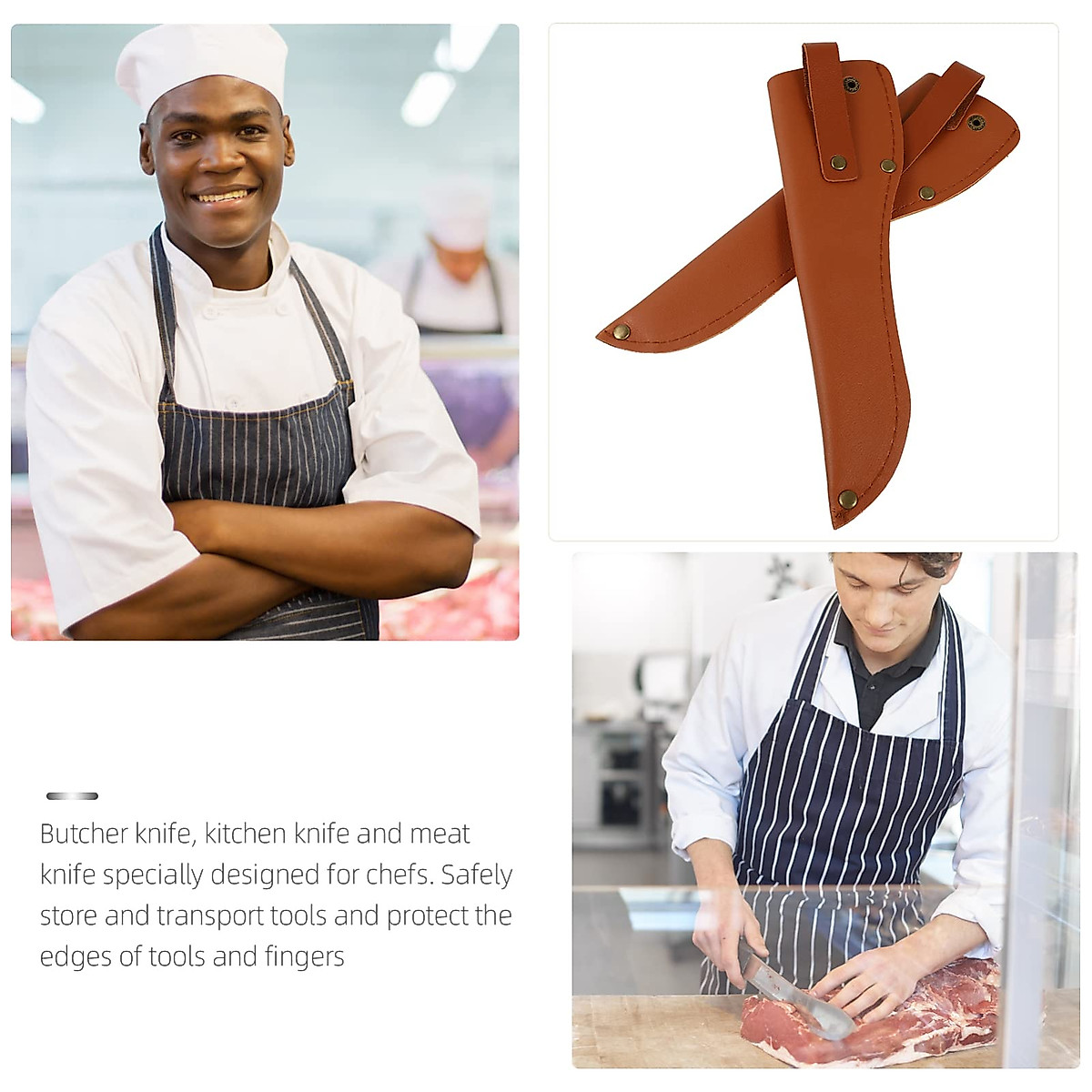 Hemoton Leather Holster 2pcs Scabbard Holster Leather Mini Butcher Leather Protector