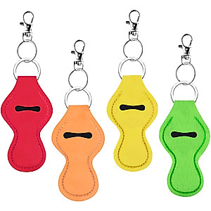 Duufin 20 Pieces Chapstick Holder Keychain Lipstick Holder Lip Balm Holder with 20 Pieces Metal Clip Cords Chapstick Keyring Holder for Chapstick Tracker and Safeguard, 10 Colors