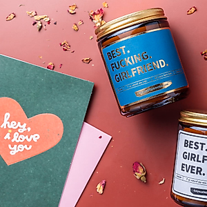 Got You A Little Something Girlfriend Gifts - Lavender Vanilla Candle for Girlfriend ; Birthday Gifts for Girlfriend from Boyfriend, Couples Gift for Her for Anniversary Christmas or Valentines Day