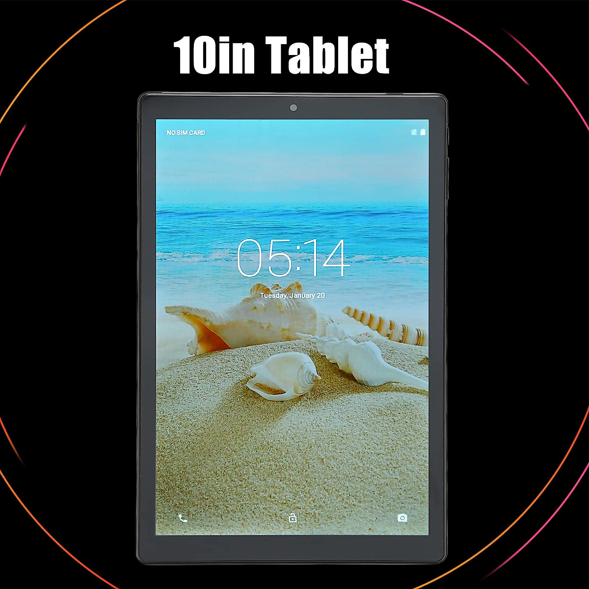 Haofy Tablet PC, 5G WiFi 5000mAh 10 Inch Tablet 100‑240V Octa Core CPU 3 Card Slots IPS Screen for Study (US Plug)