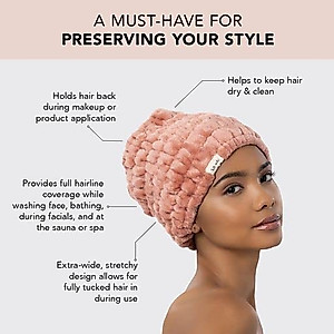 Kitsch Spa Headband - Extra Wide Makeup Headband for Washing Face | Multi Purpose Skincare Headbands | Facial Headband & Hair Band | Face Wash Headbands for Women (DustyRose)