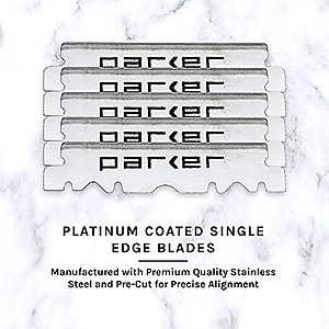 Parker Premium Platinum 1/2 Blades, 200 Count **, For Professional Barber Razors, Shavette Razors and Disposable Blade Straight Razors that accept Half of a Double Edge Razor Blade
