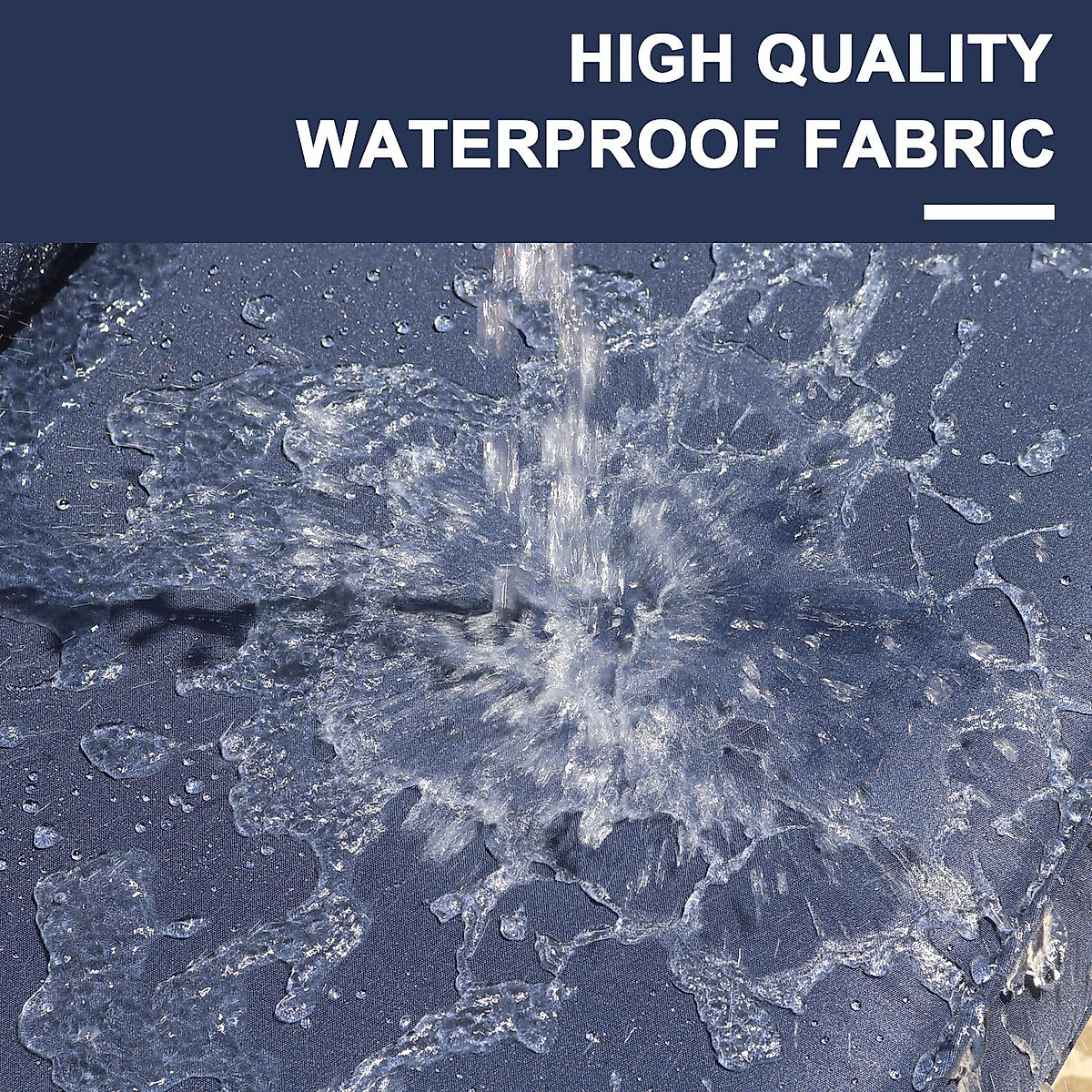 Jadoxy Outdoor Chair Deep Seating Cushions, Waterproof Patio Furniture Back & Deep Seat Cushion Set for Garden Courtyard Furniture (Blue)