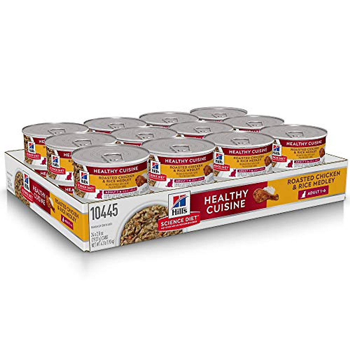 Hill's Science Diet Wet Cat Food, Adult, Healthy Cuisine, Roasted Chicken & Rice for Healthy Weight & Weight Management, 2.8 oz Cans, 24-pack