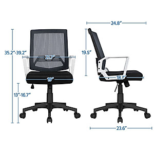 JTSQ Computer Swivel Desk Chair Mid-Back Mesh Office Chair Gaming Chair Office Chair Gaming Desk Computer Chair High Chair Home Office Desk Chairs Office Chairs Home Office Office Furniture