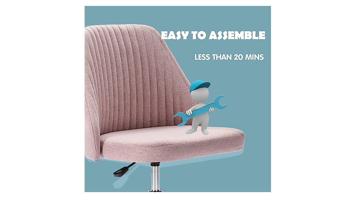 Rose Pink Desk Chair - Adjustable, Cute & Comfy Home Office