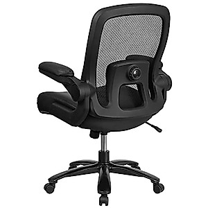 Flash Furniture HERCULES Series Big & Tall 500 lb. Rated Black Mesh/LeatherSoft Executive Ergonomic Office Chair with Adjustable Lumbar