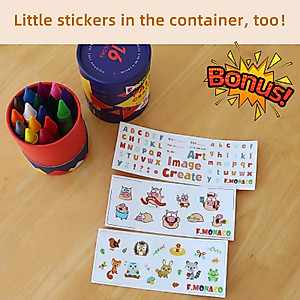 Lebze Jumbo Crayons for Toddlers, 16 Colors Non Toxic Crayons, Easy to Hold Large Crayons for Kids, Safe for Babies and Children Flower Monaco