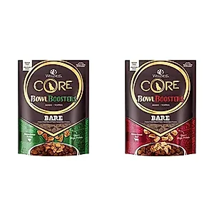 Bundle of Wellness CORE Natural Grain Free Bare Bowl Boosters Tender Dog Food Mixer Or Topper (Turkey & Beef, 4-Ounce Bag)