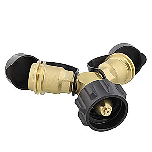Dumble Propane Tank Adapters LP Gas Line Splitter 2 Way Hose Tee Y Propane Splitter - 2 Acme QCC1 Thread and Female POL