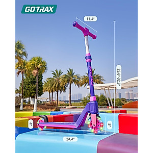 Gotrax K03 Kick Scooter for Kids, 5" LED Lighted Wheels and Adjustable Handlebars, Lightweight Design and Anti-Slip Deck, Max Load 110 Lbs, Kids Scooter for Boys & Girls Ages 3+, Purple