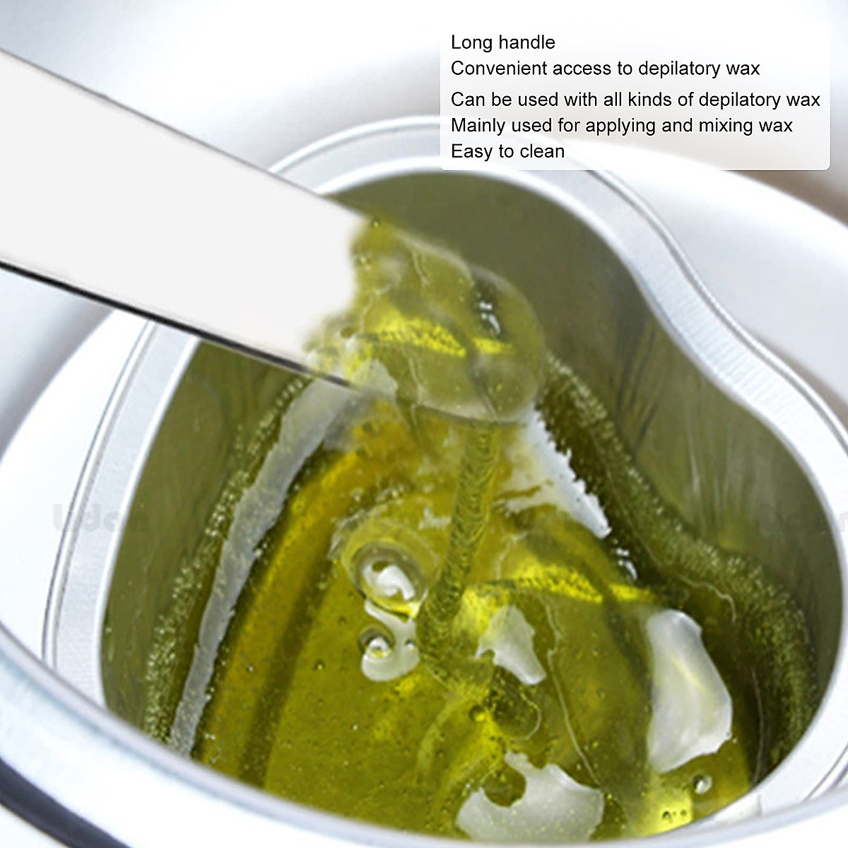 Hair Removal Wax Spatula Stick, Metal Film Wax Stick Hair Removal Wax Applicator Depilatory Wax Bean Stirring Knife(#1)