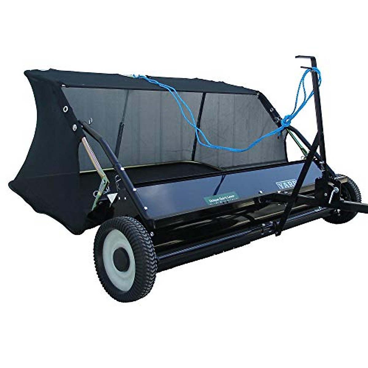 Yard Tuff 42 Inch Quick Assembly Tow Style Lawn Yard Sweeper with Brush Height Adjustment and Mesh Bag for Debris, Leaves, Grass, and More