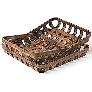 Barnyard Designs Tobacco Baskets Rustic Vintage Farmhouse Nesting Trays, Set of 3