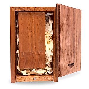 Wood USB Flash Drive with Wooden Gift Box TATMOHIK 16GB USB 3.0 Wedding Wood Flash Drive Box Walnut Wooden Thumb Drive for Keepsakes for Wedding/Birthday/Valentines Day