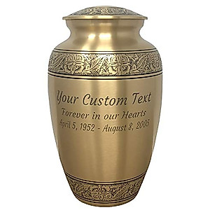 Momentful Life Custom Engraved Embossed Bronze Cremation Urn Adult Bronze Cremation Urn
