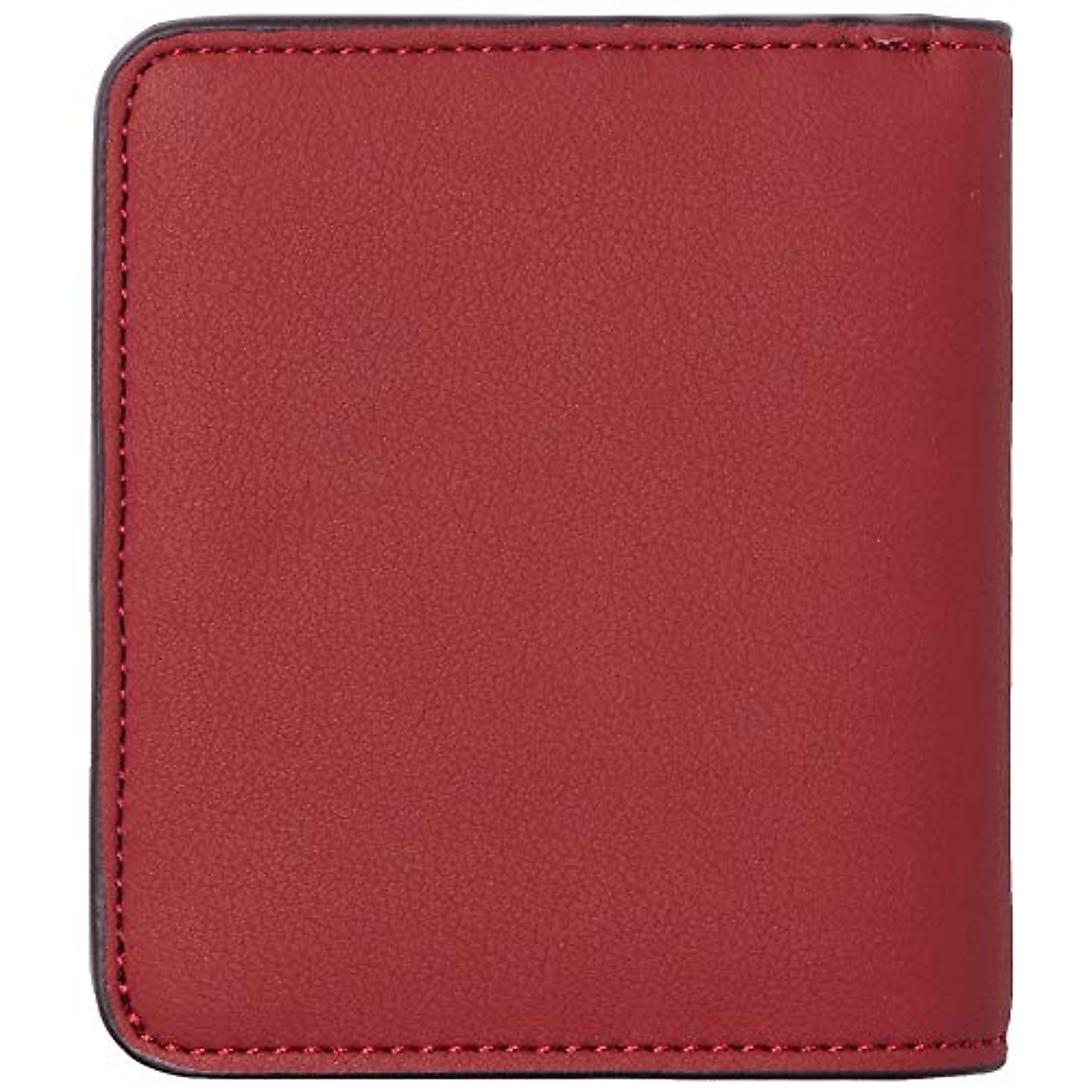Toughergun Womens Rfid Blocking Small Compact Bifold Luxury Genuine Leather Pocket Wallet Ladies Mini Purse with ID Window (11 ReNapa Red Deep)