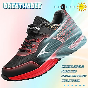 ASHION Boys Sneakers Kids Air Shoes Boys Girls Tennis Running Walking Shoes Arch Support Lightweight Breathable Sport Athletic 4,Big Kid