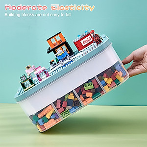 Toys Organizer Storage Case for Lego Box Kids Toy Stackable Building Blocks with Lids Bins Adjustable Lego Storage Containers Plastic Toy Box 2 Layers