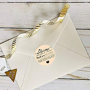 WRAPAHOLIC Welcome Wedding Favor Stickers - Rustic Design Wedding Favor Labels, Wedding Welcome Stickers - 2 x 2 Inch 500 Total Labels