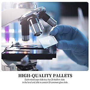 4pcs Microscope Slide Storage Plate - Each Plate 20 Slices Microscope Slide - Drying Storage Trays for Pathological Operation Cooler Microscope Slides (White/Blue)