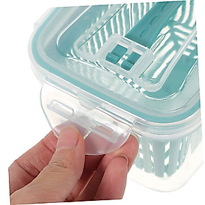 UPKOCH 2pcs Box Refrigerator Storage Box Cereal Container Food Storage Box Glass Food Containers Fruit Drain Storage Box Sink Strainer Basket Fridge Strainer Box Fresh Box Drain Fruit Box