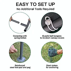 Cityflee Carport,10'x 20' Upgraded Heavy Duty Carport with Wind Rope, Portable Garage for Car, Truck, Boat, Car Canopy with All-Season Tarp, Green