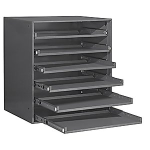 Durham 321B-95 Heavy Duty Bearing Slide Rack Without Door (Holds 6 Large Compartment Boxes), 20-5/16" x 15-15/16" x 21-7/8"