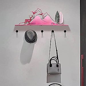 SHENGYIG Coat Hooks, 4-Pack Black Round Hooks for Wall, 53mm Concealed Spiral Wall Hook, Suitable for Installation in Kitchen, Bathroom, Bedroom, Living Room to Hang Clothes and Towels