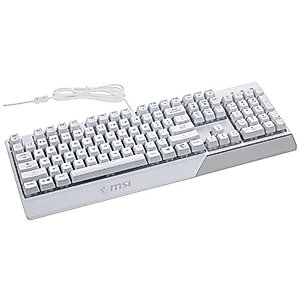 MSI Vigor Backlit RGB Dedicated Hotkeys Anti-Ghosting Mechanical Feel Gaming Keyboard (Vigor GK30 White US)