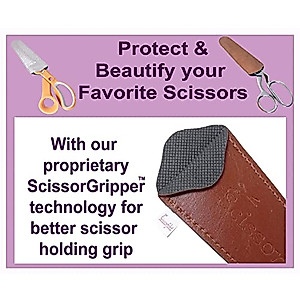 SEW TRENDS SCISSORFOBZ Designer Scissors Sheaths with ScissorGripper Covers Holders for Embroidery Sewing Quilting Gifts- 4PC VALUE PACK - Black and Beige Textures. #S-20