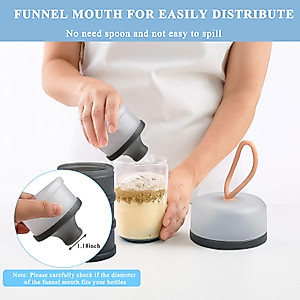 Milkary 4Pcs Protein Powder Storage Container, 4 Layer Stackable Leak-proof Formula Dispenser to Go with Funnels Stand, Portable Keychain Travel Protein Powder Container for Workout Fitness Travel