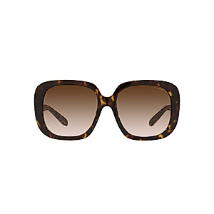COACH Woman Sunglasses Dark Tortoise Frame, Brown Gradient Lenses, 56MM