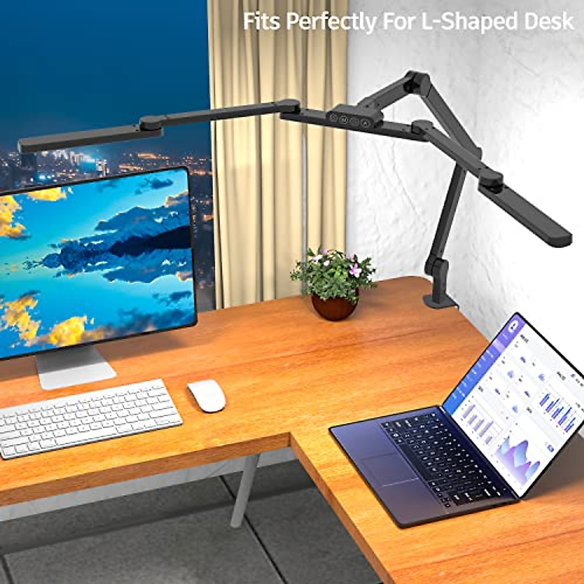 EPABINA LED Desk Lamp with Clamp, 41.5" Clamp on Architect Desk Lamp for Home Office, 24W Bright Tall Computer LED Desk Light Clip on Office Lamp Adjustable Overhead Table Light for Work Craft